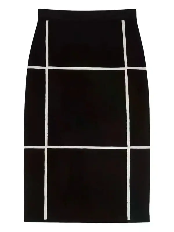 Max Mara Grid-pattern Midi Skirt - Black