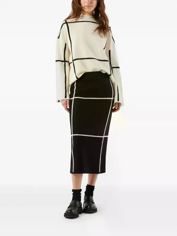 Max Mara Grid-pattern Midi Skirt