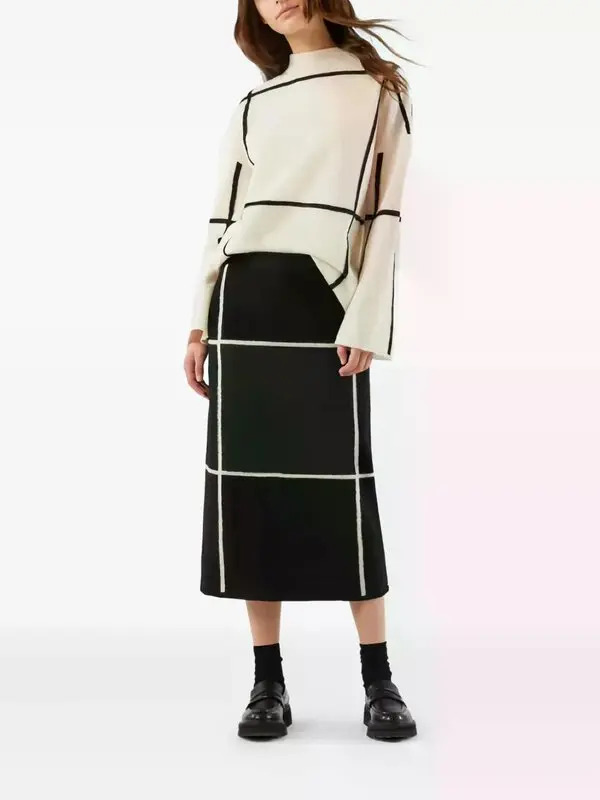 Max Mara Grid-pattern Midi Skirt