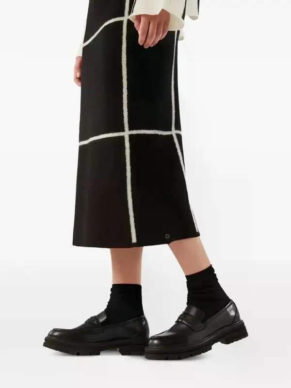 Max Mara Grid-pattern Midi Skirt