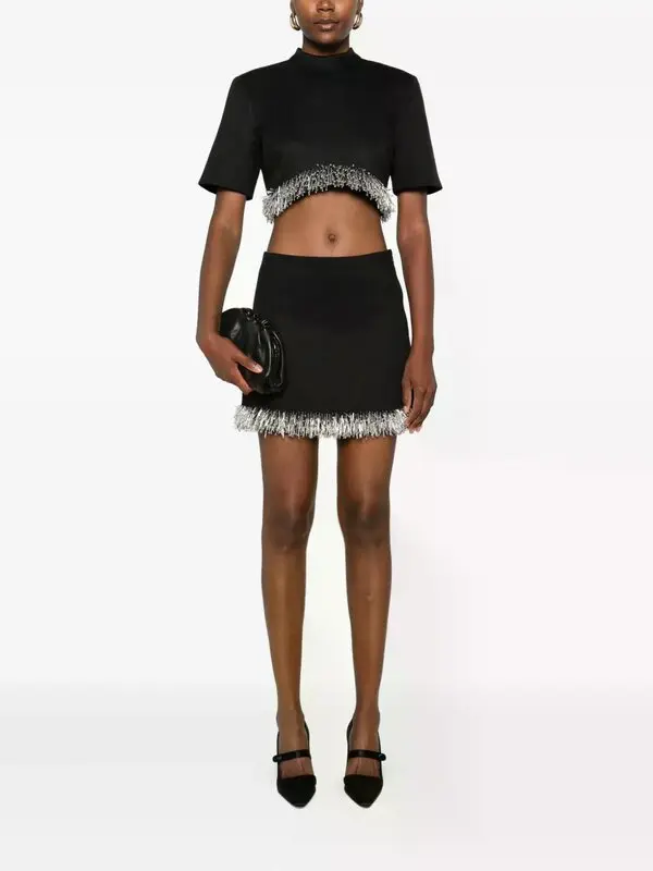Simkhai Beaded-fringe Mini Skirt