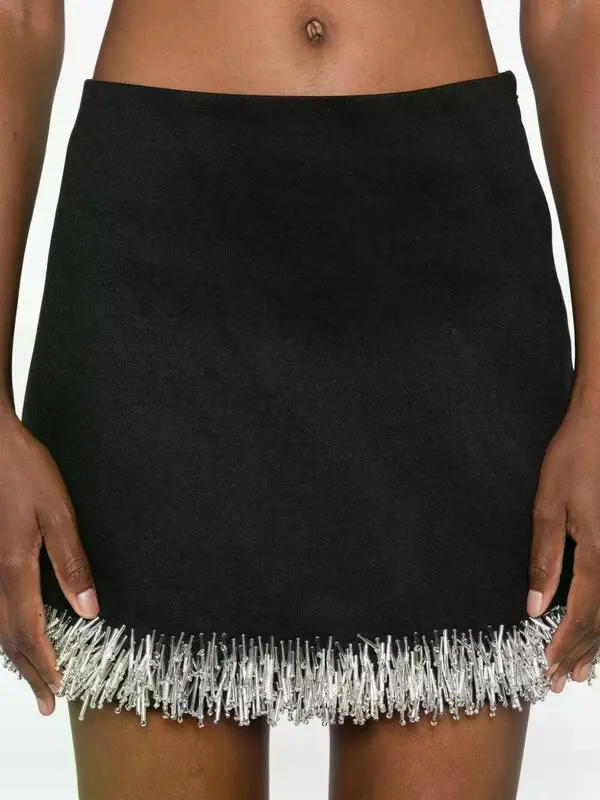Simkhai Beaded-fringe Mini Skirt