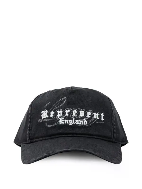REPRESENT Embroidered Script Cap - Black