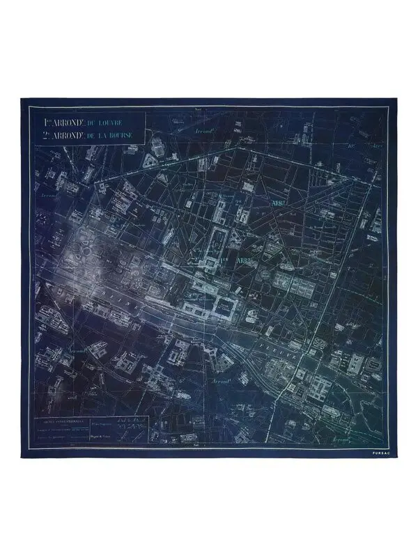 FURSAC Map Scarf - Blue
