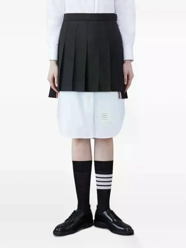 Thom Browne Pleated Mini Skirt - Black