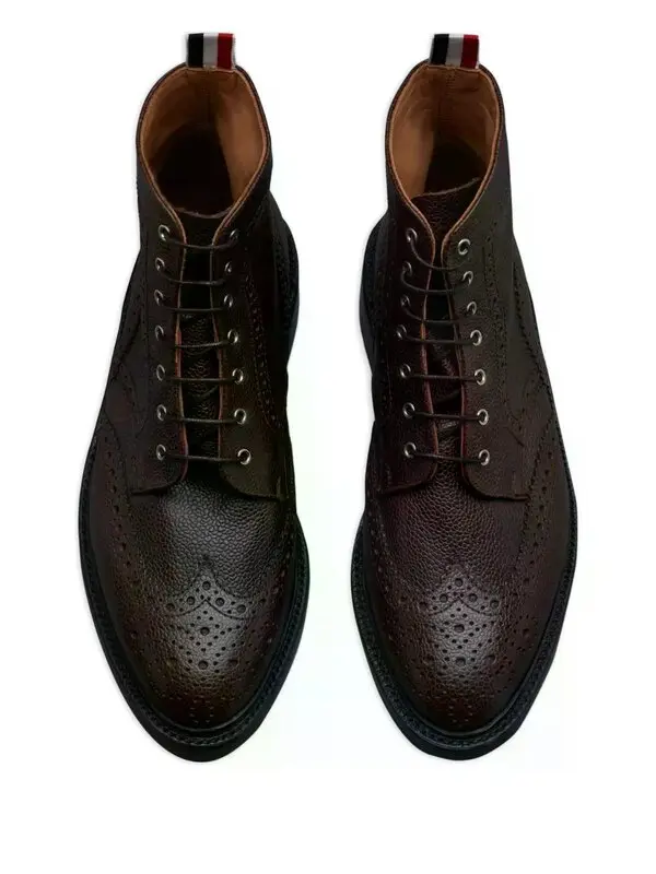 Thom Browne Leather Wingtip Boots - Brown