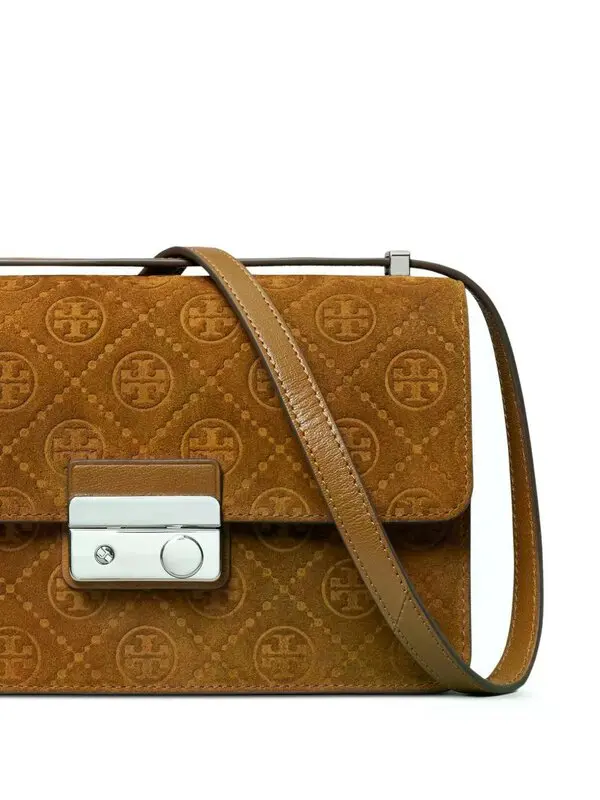 Tory Burch Monogram Suede Shoulder Bag