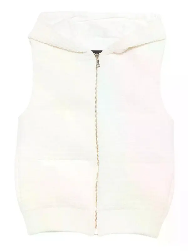Fabiana Filippi Hooded Zip-front Vest - White