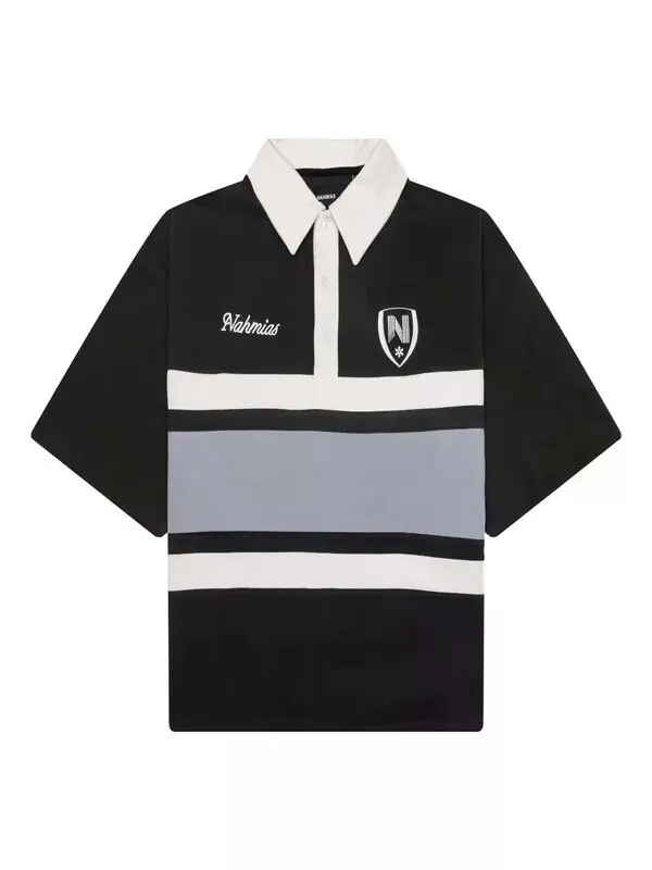 NAHMIAS Stripe-panel Polo Shirt