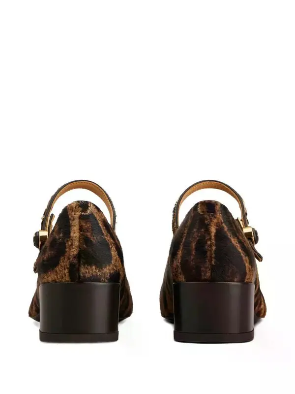 TOD'S Leopard-print Block-heel Pumps