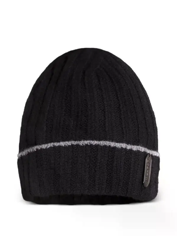 MOORER Ribbed-knit Beanie - Black