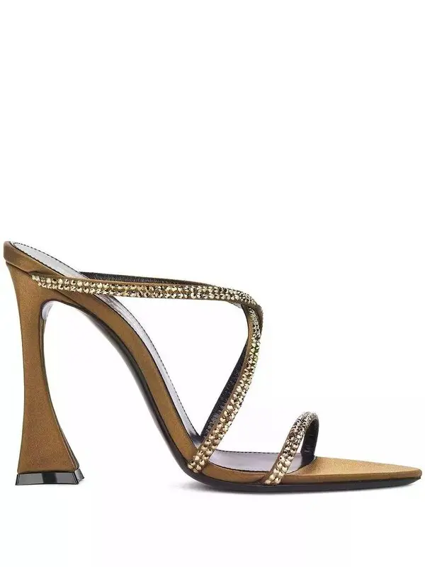 Saint Laurent 110mm Crystal-embellished Sandals - Brown