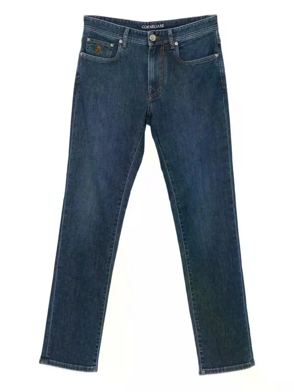 Corneliani Logo-patch Straight Leg Jeans