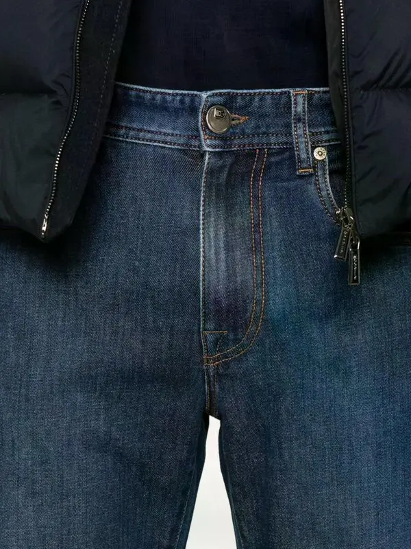 Corneliani Logo-patch Straight Leg Jeans