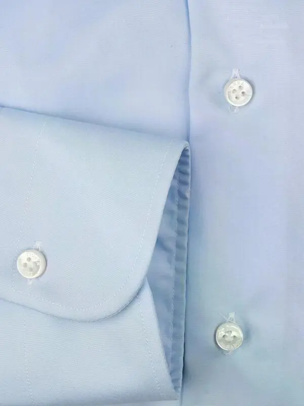 BARBA NAPOLI Long-sleeve Cotton Shirt - Blue