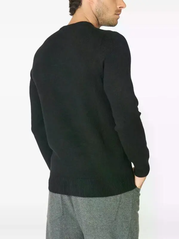 Malo Crew-neck Long-sleeve Sweater - Black