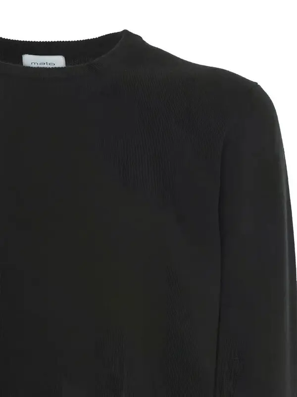 Malo Crew-neck Long-sleeve Sweater - Black