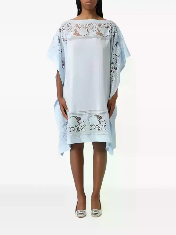 Ermanno Scervino Lace-insert Midi Dress - Blue