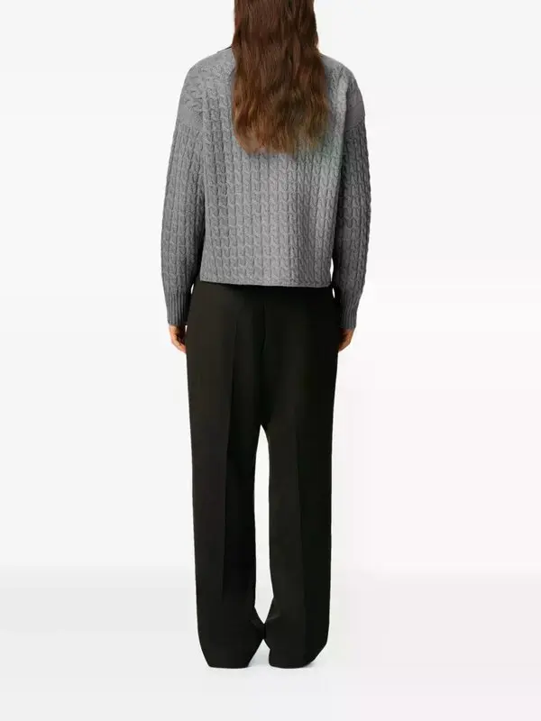 AMI Paris Cable-knit Wool Polo Shirt