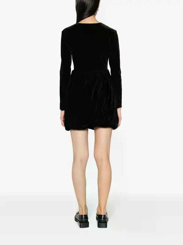 GANNI Velvet Ruched Minidress