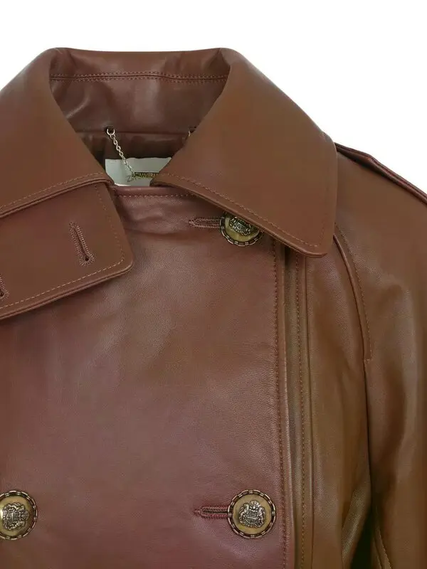 Zimmermann Hypnotic Belted Leather Jacket - Brown