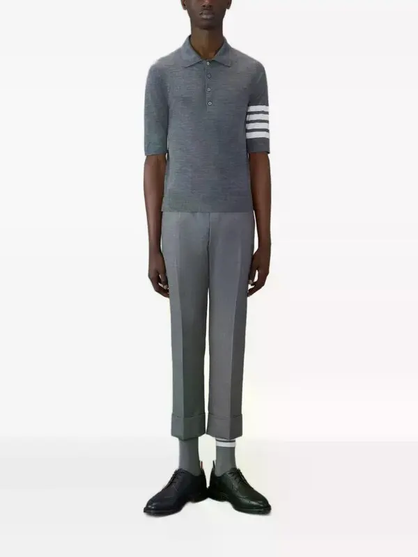 Thom Browne Four-stripe Short-sleeve Polo Shirt