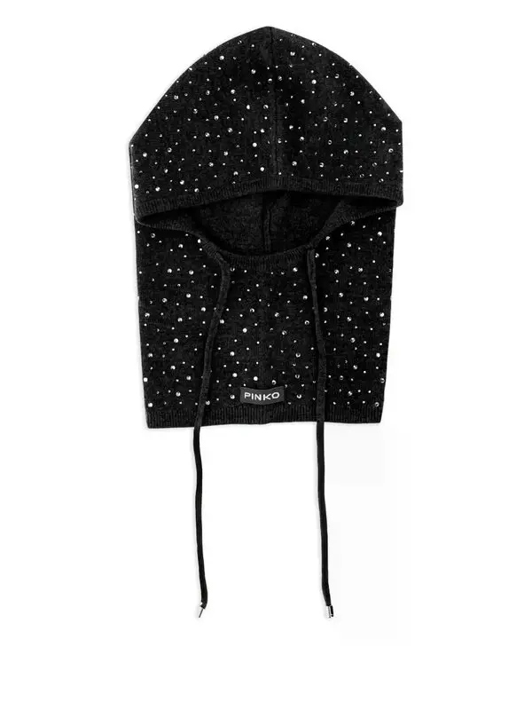 Pinko Crystal-embellished Wool Balaclava - Black