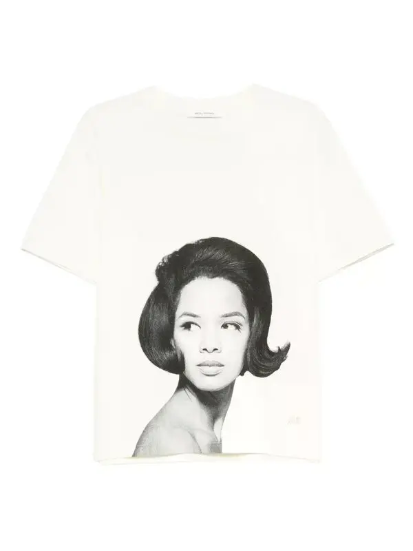 WALES BONNER Portrait-print T-shirt - Neutrals
