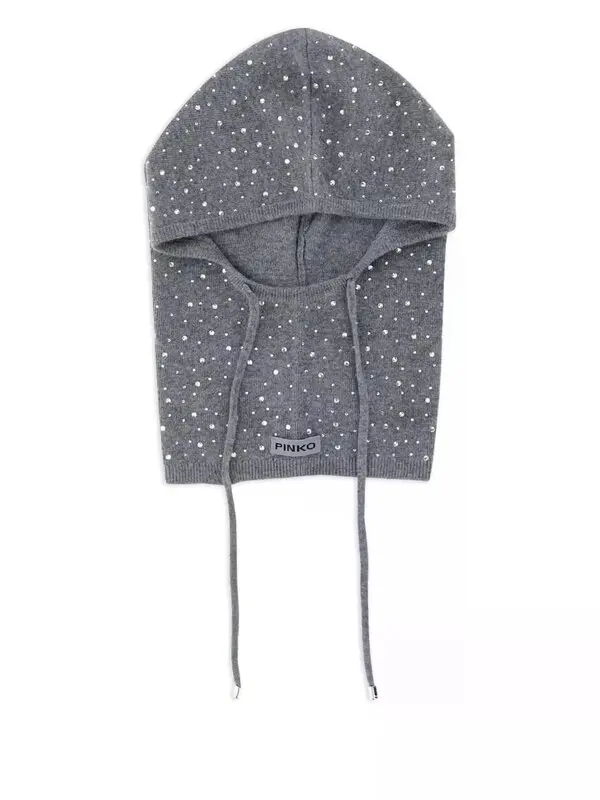 Pinko Crystal-embellished Hooded Balaclava - Grey