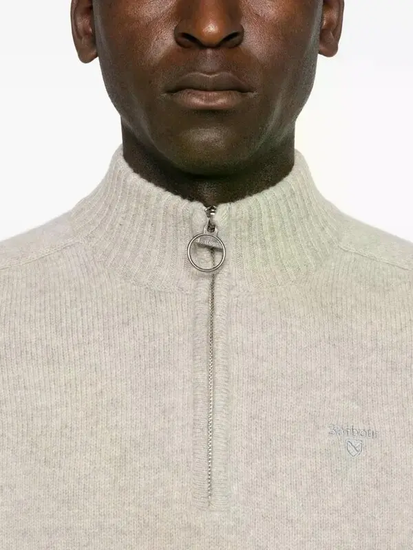 Barbour Grangetown Zip-up Sweater - Neutrals