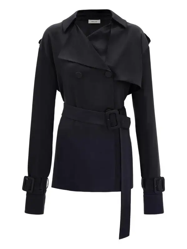 FERRAGAMO Short Satin Trench Coat