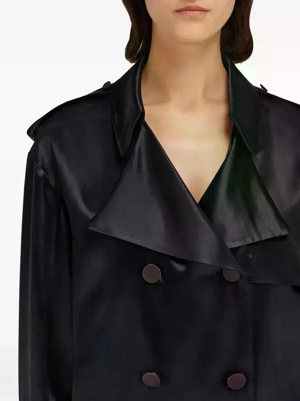 FERRAGAMO Short Satin Trench Coat
