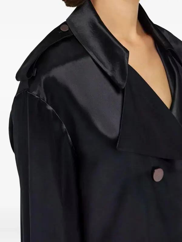 FERRAGAMO Short Satin Trench Coat