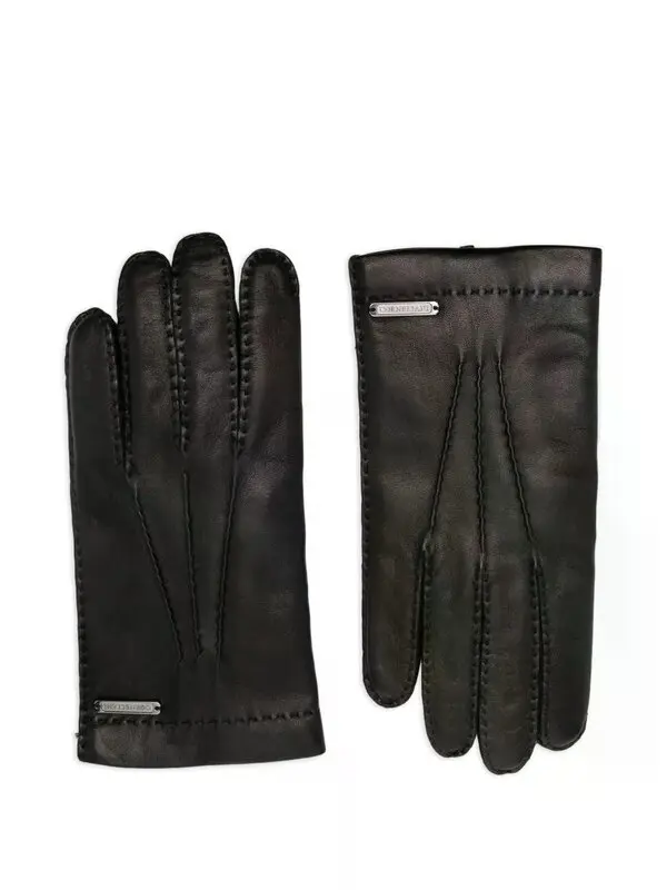 Corneliani Leather Gloves - Black