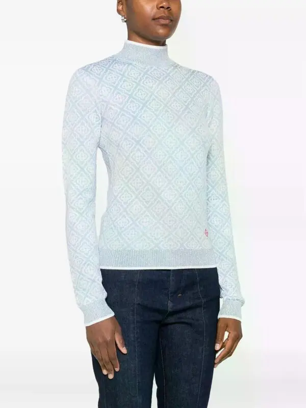 Casablanca Geometric-pattern Mock-neck Top