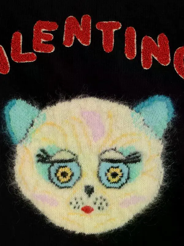 Valentino Garavani Cat-embroidered Striped Sweater