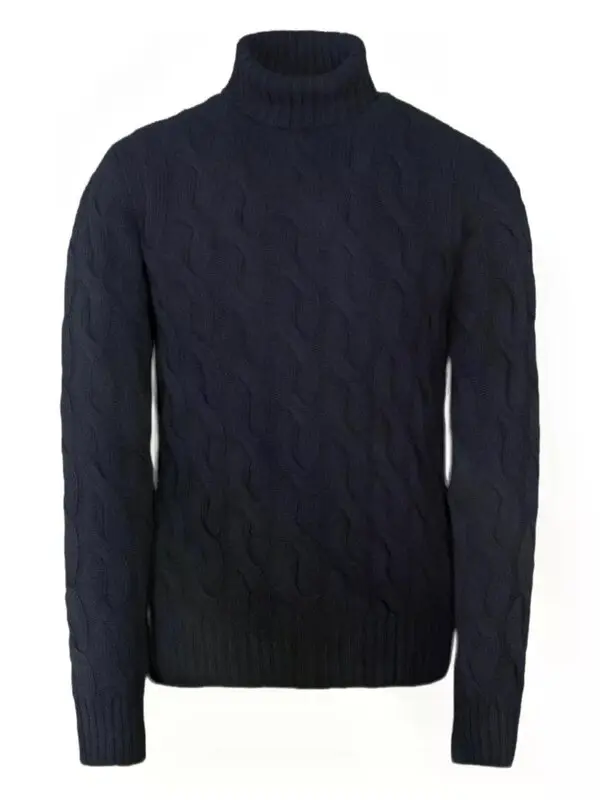 MOORER Cable-knit Turtleneck Sweater