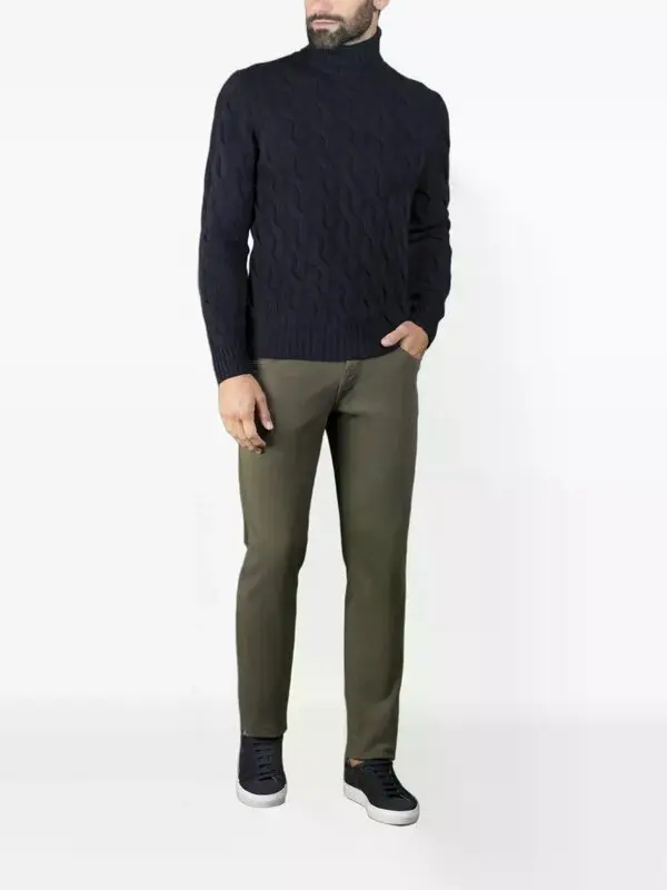 MOORER Cable-knit Turtleneck Sweater
