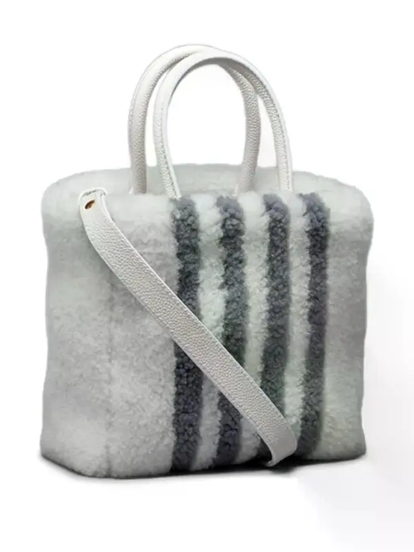 Thom Browne Shearling Stripe Tote Bag