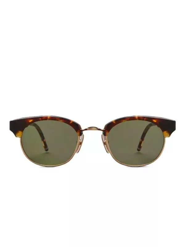 Thom Browne Clubmaster-frame Sunglasses - Brown