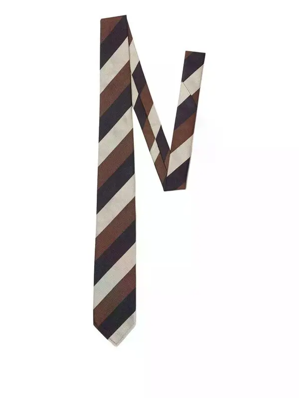 Dsquared2 Striped Silk Neck Tie - Brown