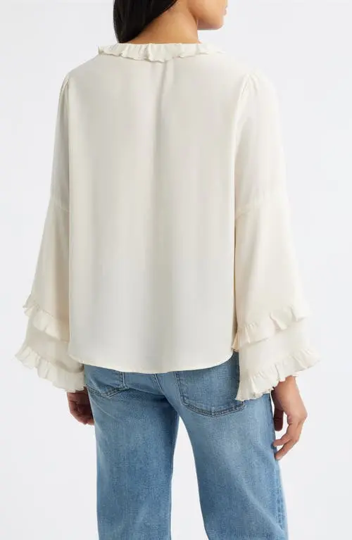 Wit & Wisdom Ruffle Bell Sleeve Top