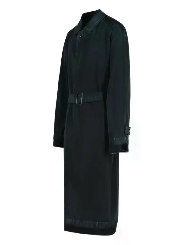 MAISON MARGIELA Belted Pointed-collar Coat - Black