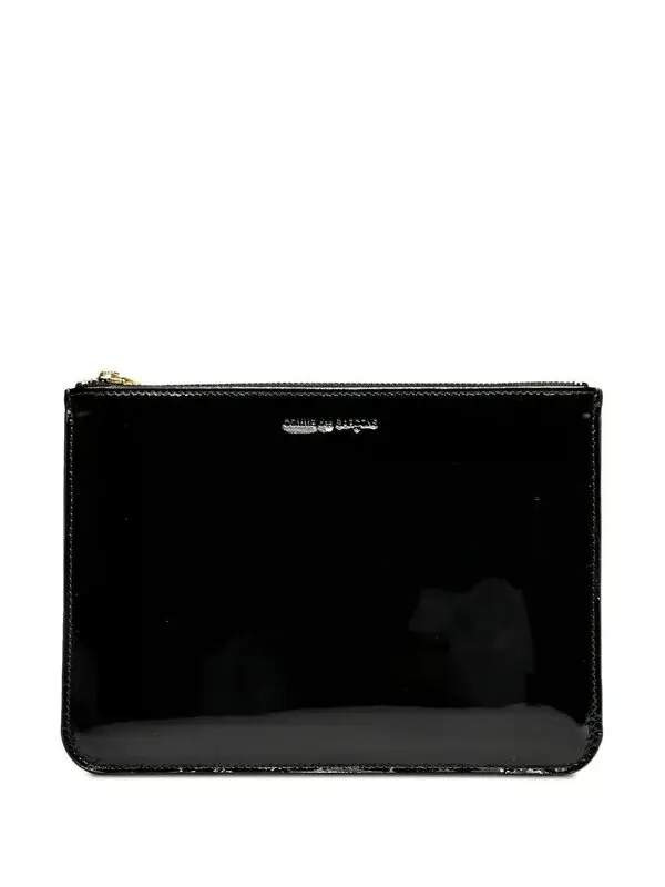 Comme Des Garçons Patent-finish Zip Wallet - Black