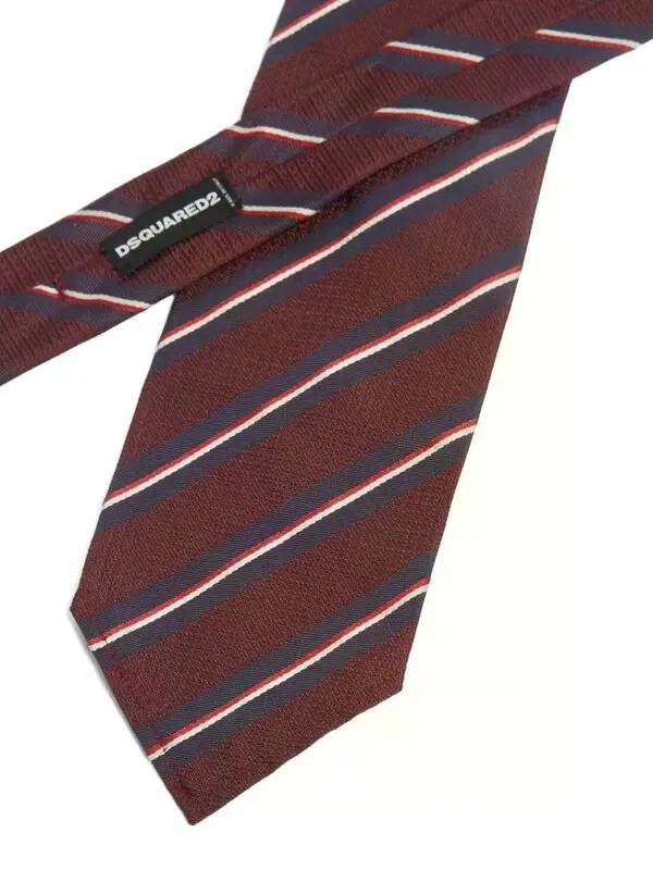 Dsquared2 Striped Neck Tie - Red