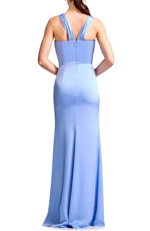 Dress The Population Rosalia Sleeveless Satin Gown - Sky