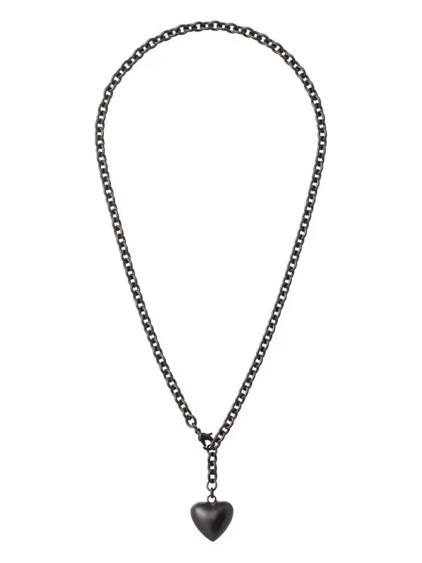 ROXANNE ASSOULIN Mini Puffy Heart Necklace - Black