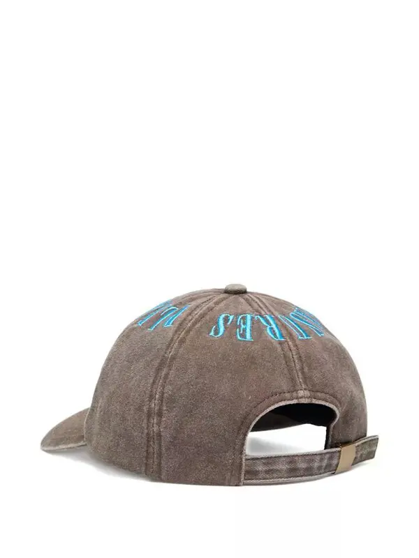 PLEASURES Embroidered Logo Cap - Brown