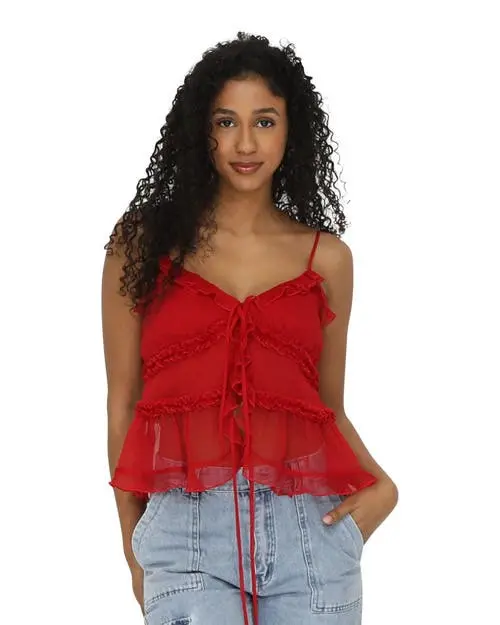 BELLE & BLOOM Heart Of Glass Cami - Red