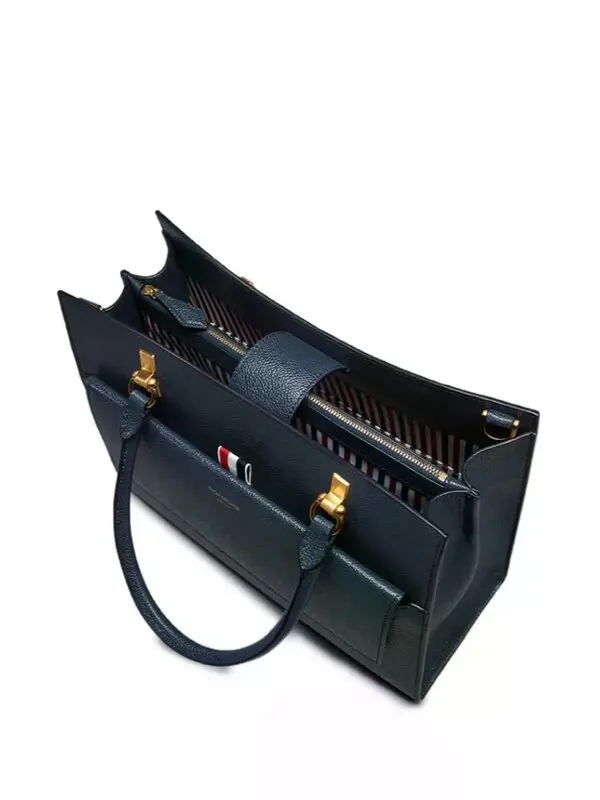 Thom Browne Pebble Grain Leather Tote